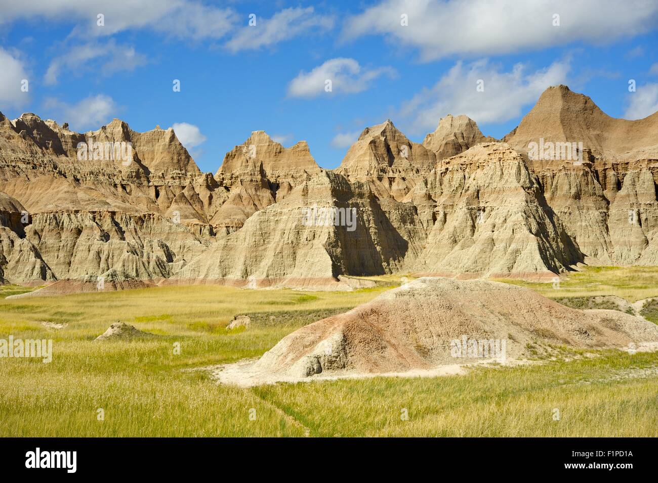 Summer in the Badlands. The Landscape of Badlands National Park is ...