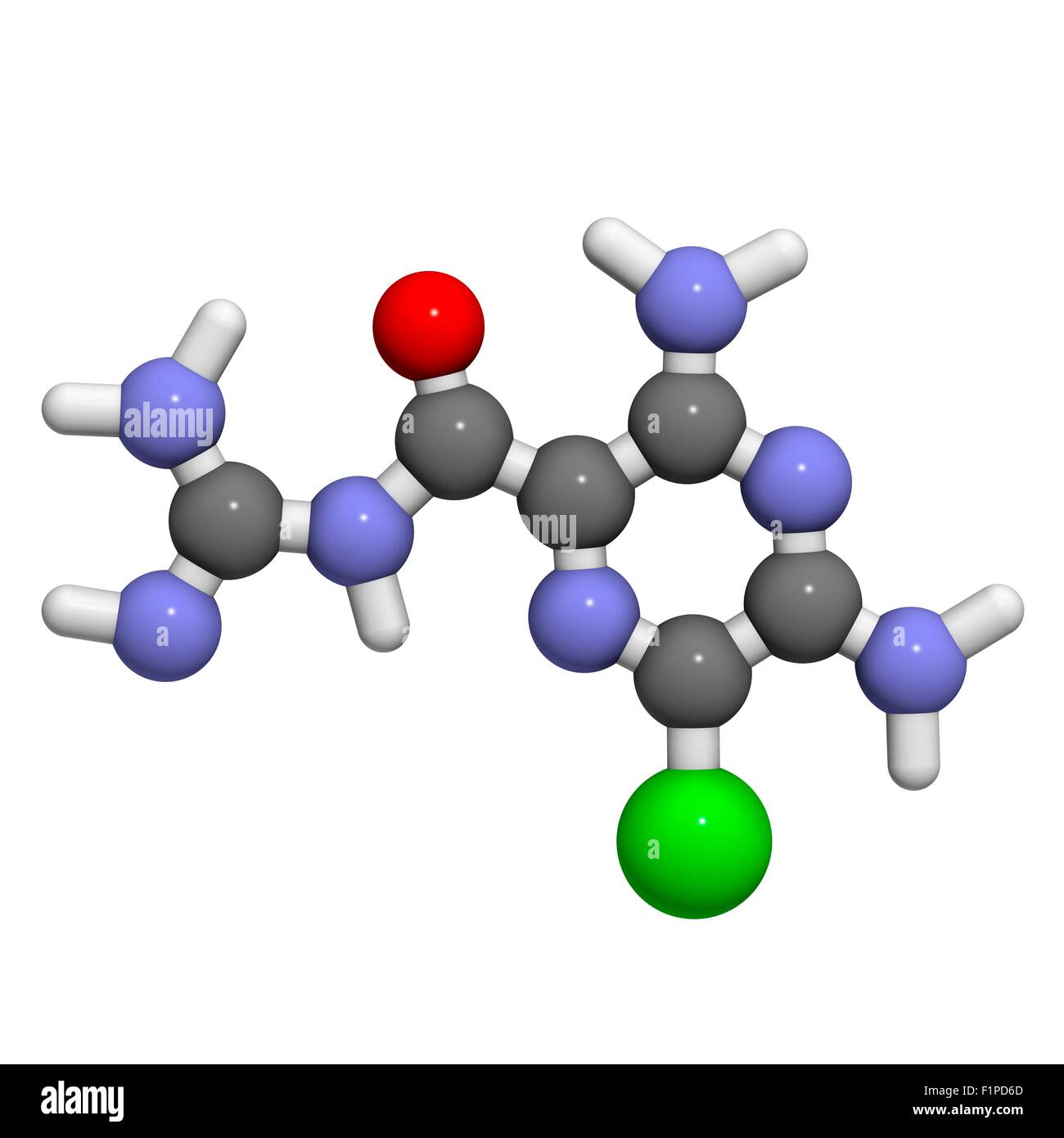 Amiloride diuretic drug molecule Used in treatment of hypertension and ...