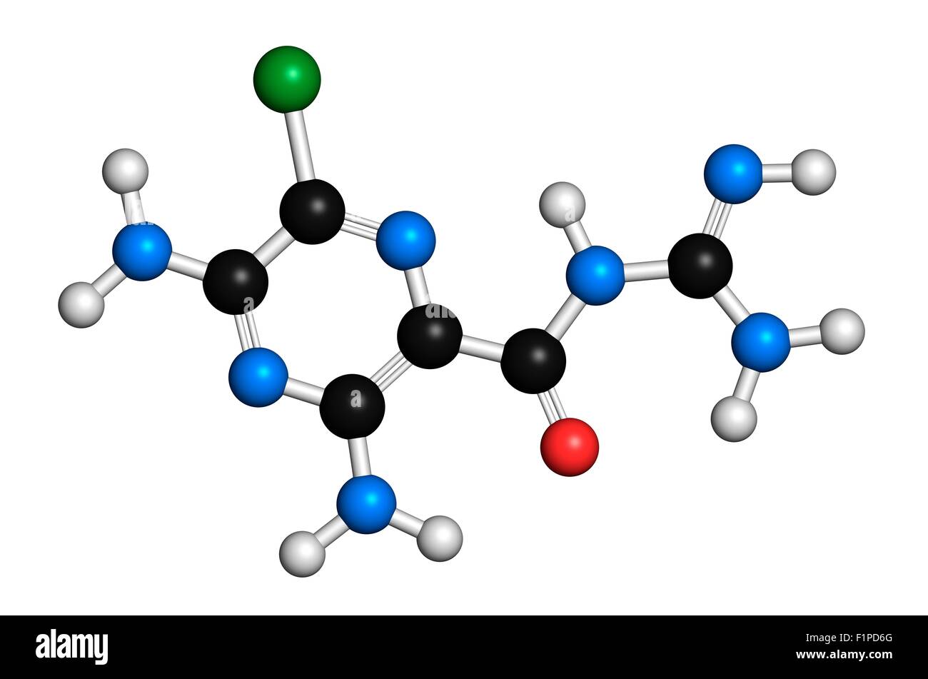 Amiloride diuretic drug molecule Used in treatment of hypertension and ...