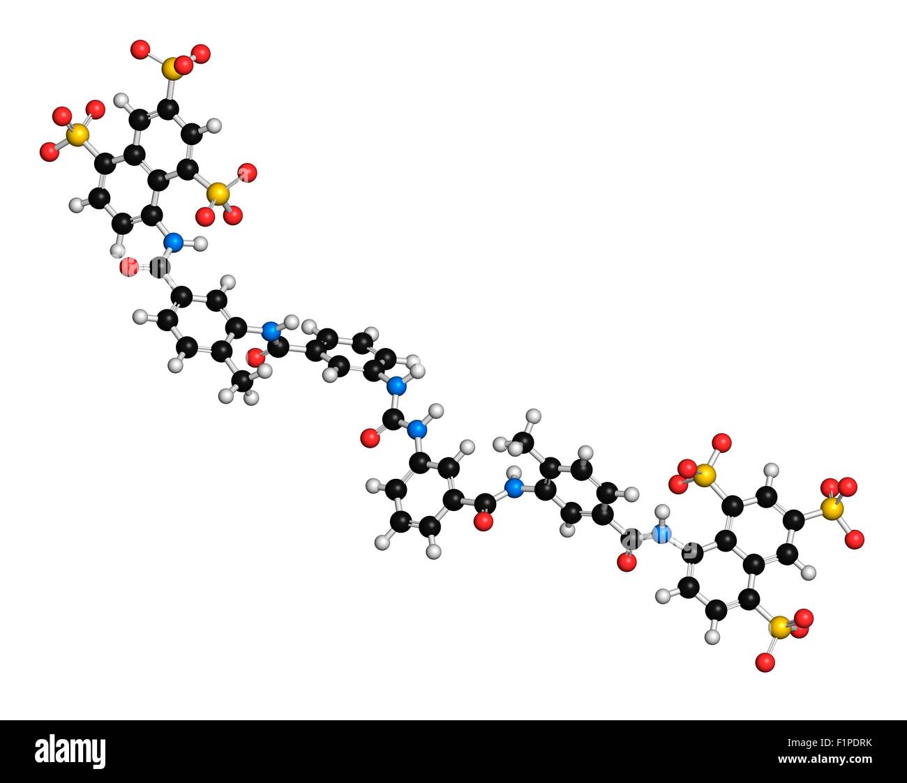 Suramin sleeping sickness drug molecule Atoms are represented as ...
