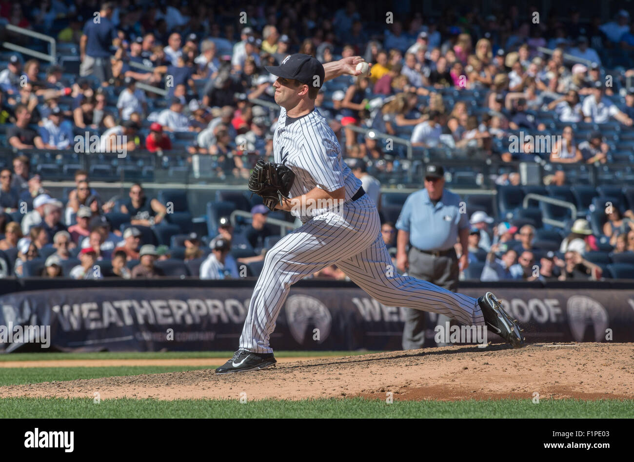 New York, New York, USA. 5th Sep, 2015. Yankees' ADAM WARREN in the 7th ...