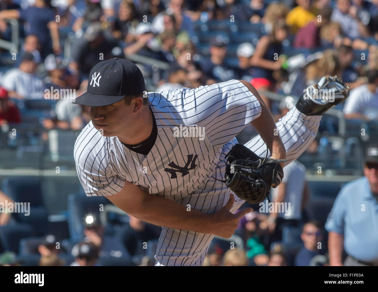 New York, New York, USA. 5th Sep, 2015. Yankees' ADAM WARREN in the 7th ...