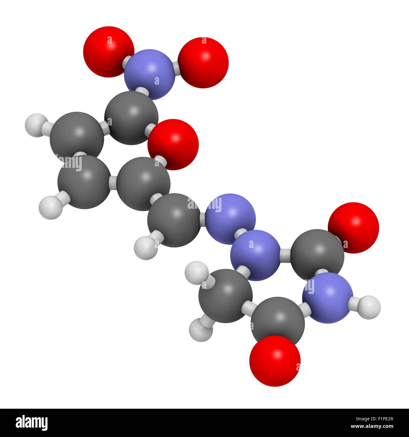 Nitrofurantoin antibiotic drug molecule Used to treat urinary tract ...