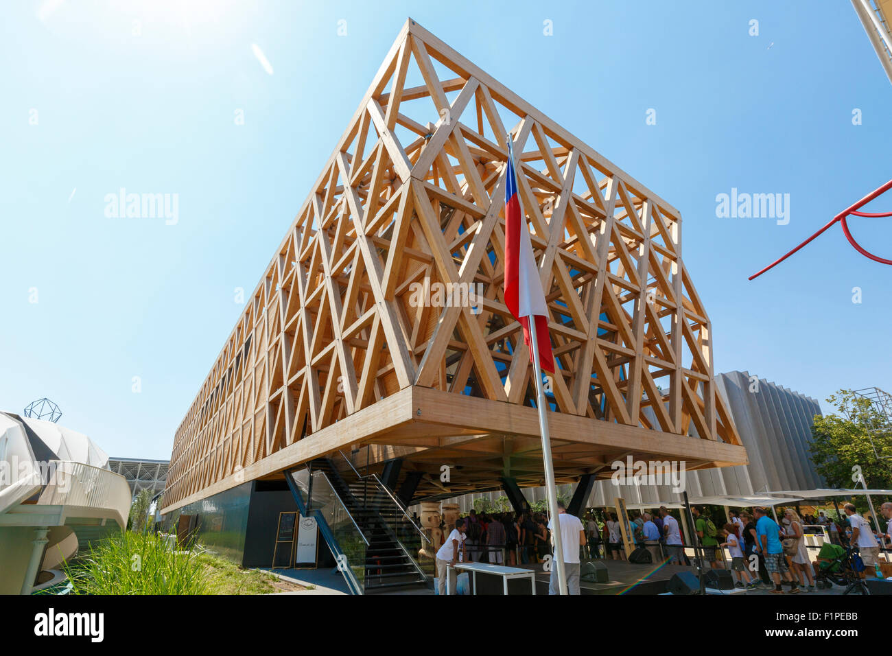 Milan, Italy, 12 August 2015: Detail of Chile pavilion at the ...
