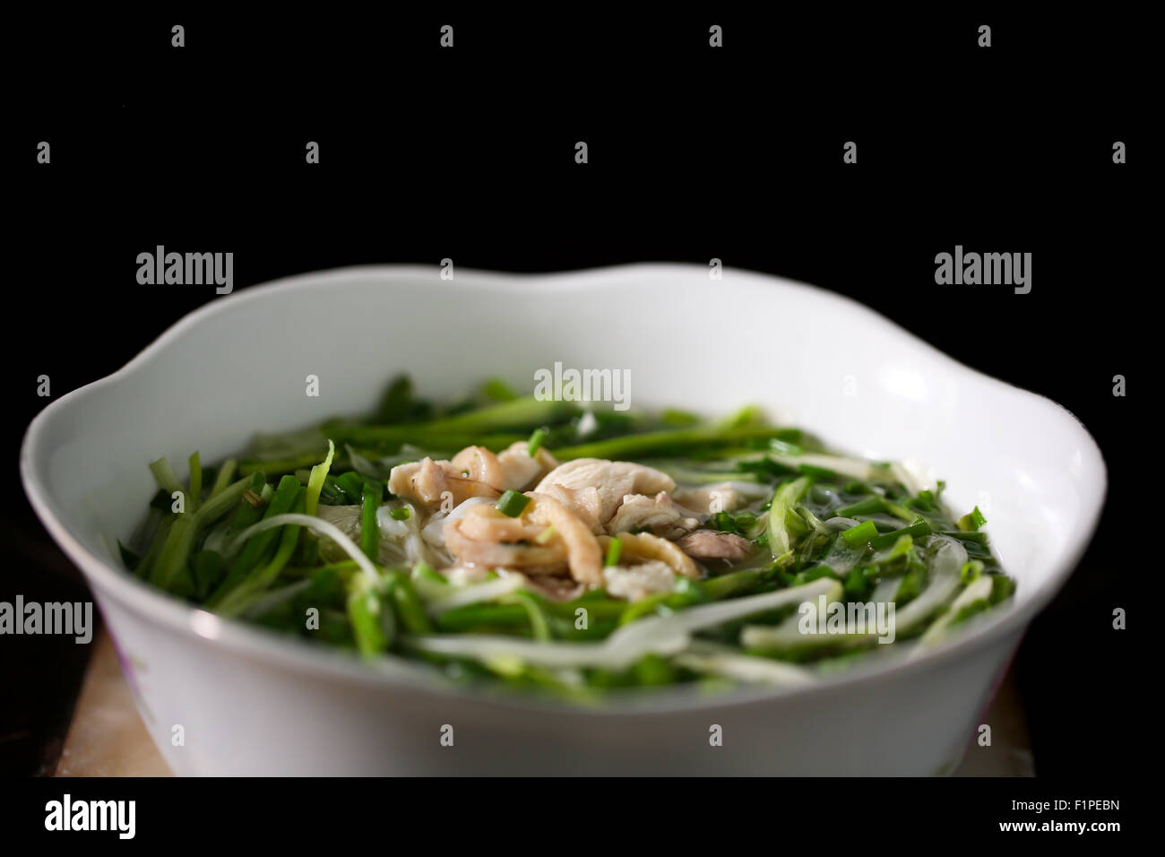 Pho, a traditional Vietnamese gourmet food, in a closeup view Stock ...