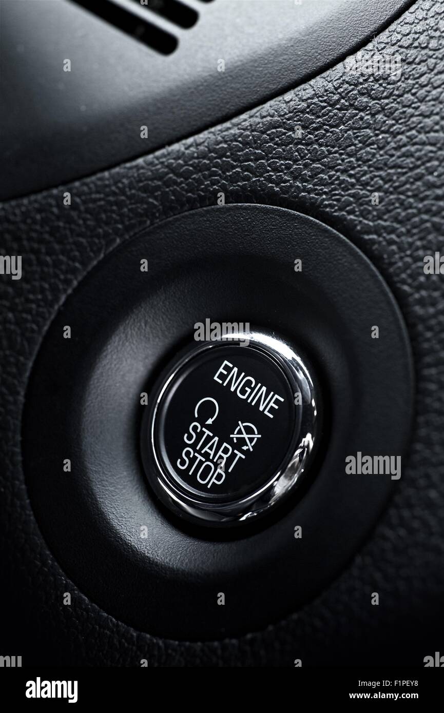 Push to Start. Modern Vehicle Engine Start Button Stock Photo - Alamy