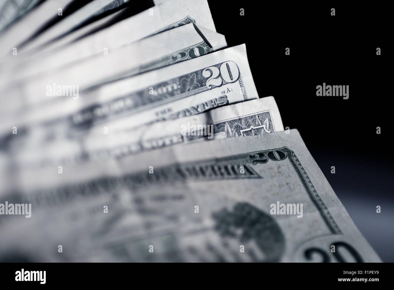 American 20 Dollar Bills Closeup Studio Photography. United States of ...