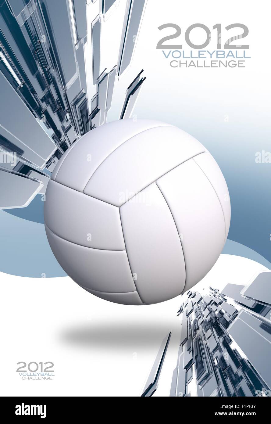 Light Blue 3D Volleyball Tournament Background. Vertical Volleyball ...