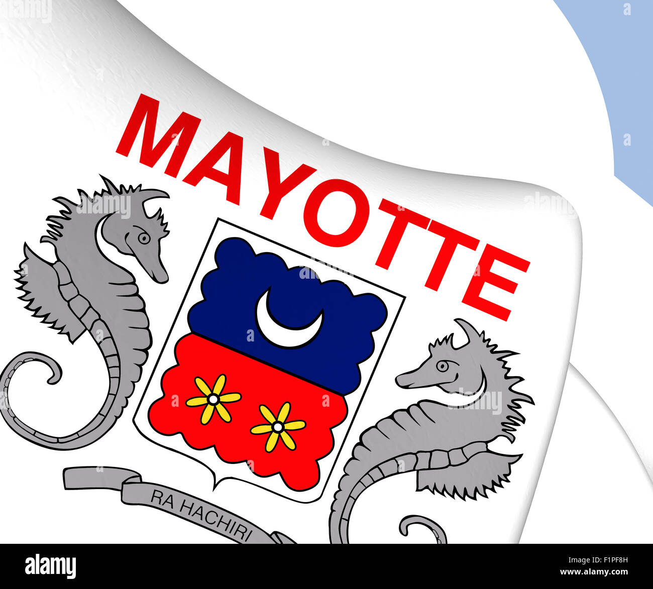 Department of Mayotte Flag. Close Up Stock Photo - Alamy