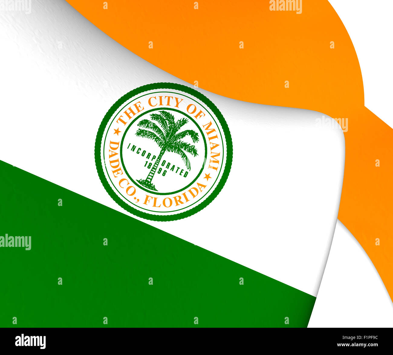 Flag of Miami, USA. Close Up Stock Photo - Alamy