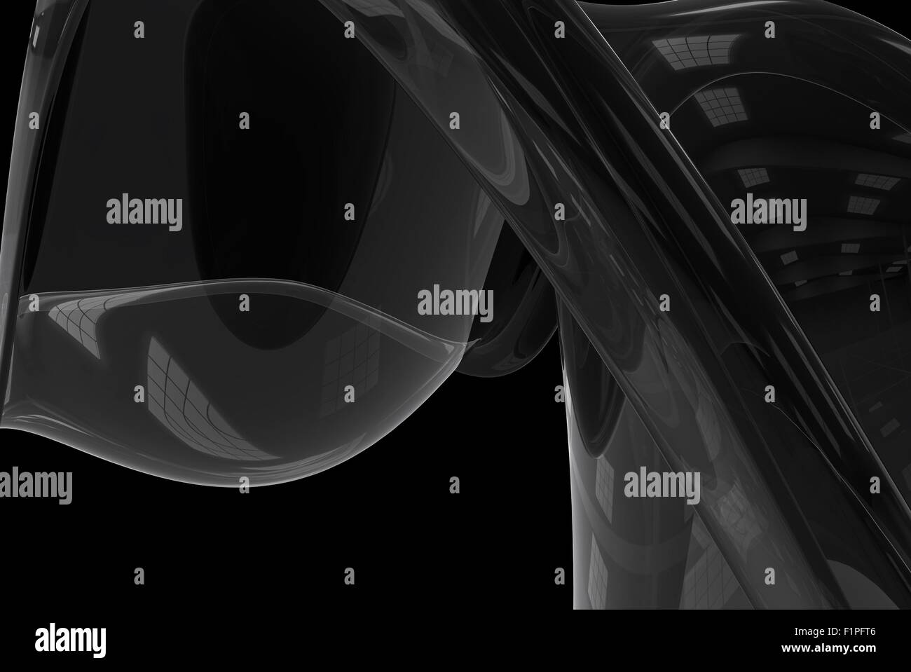 Black Glassy Background Abstract. Dark Cool Glass 3D Rendered ...