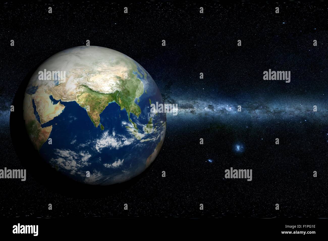 Asia Continent Earth Illustration. Planet Earth in Space 3D ...