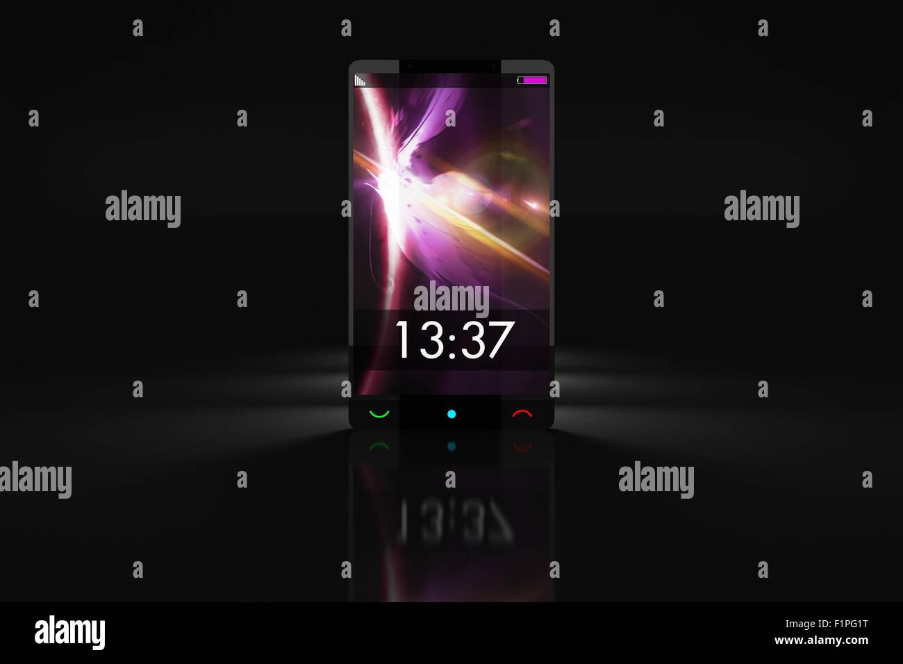 3D Render Smartphone Model. Black Body - Black Background Stock Photo ...