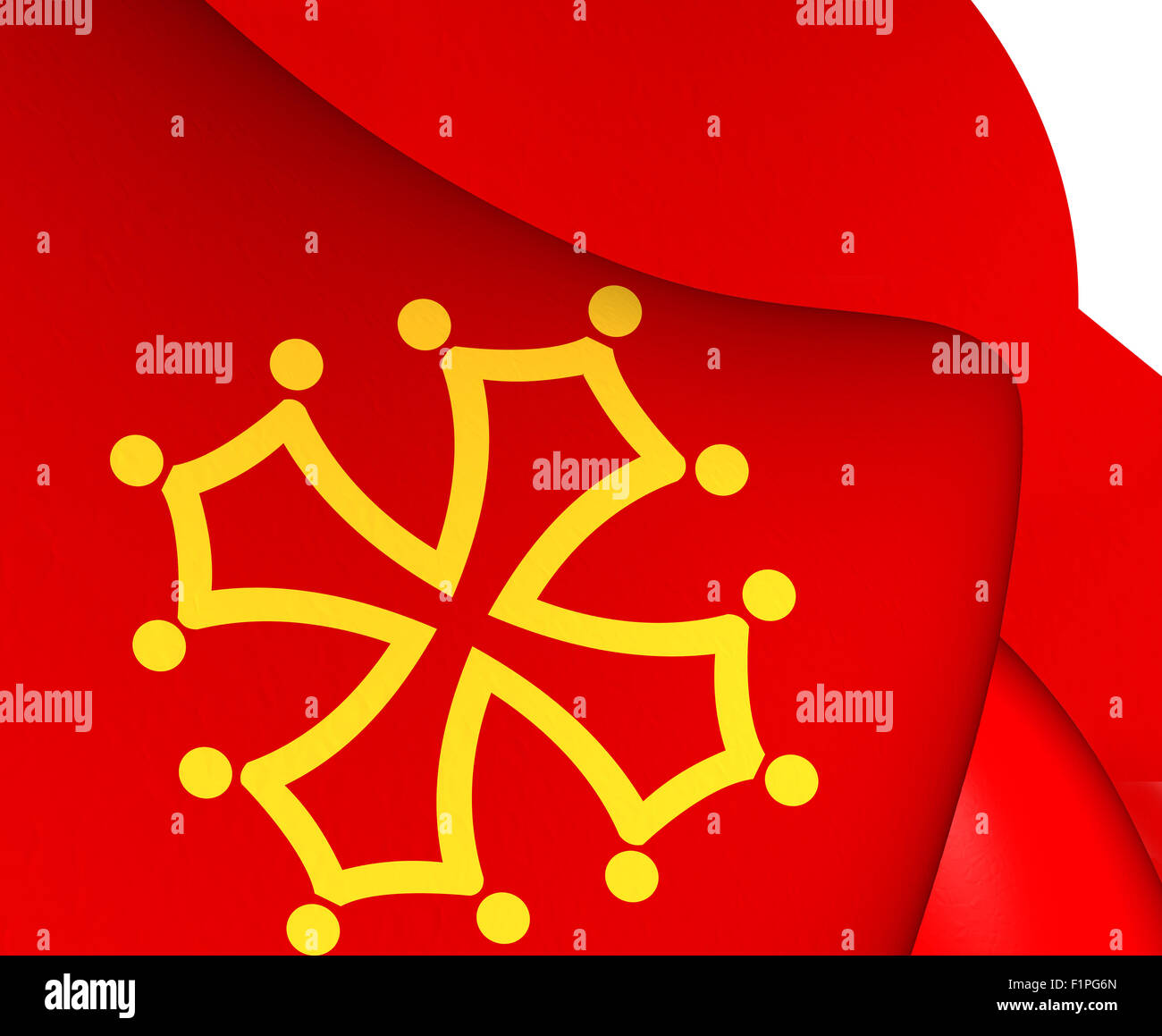 Flag of Midi-Pyrenees, France. Close Up Stock Photo - Alamy