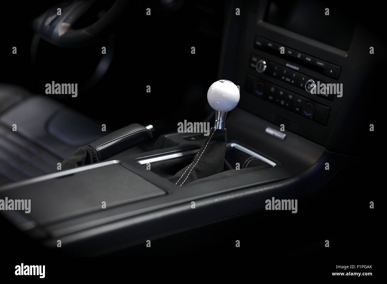 Stick Shift Transmission. Sport Vehicle Interior. Elegant Sport Car ...