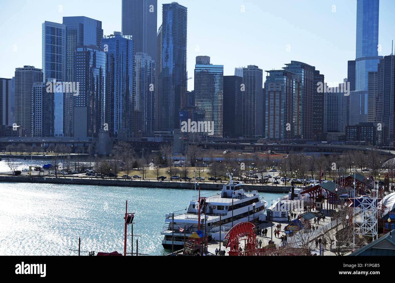 Wide panorama chicago city hi-res stock photography and images - Alamy