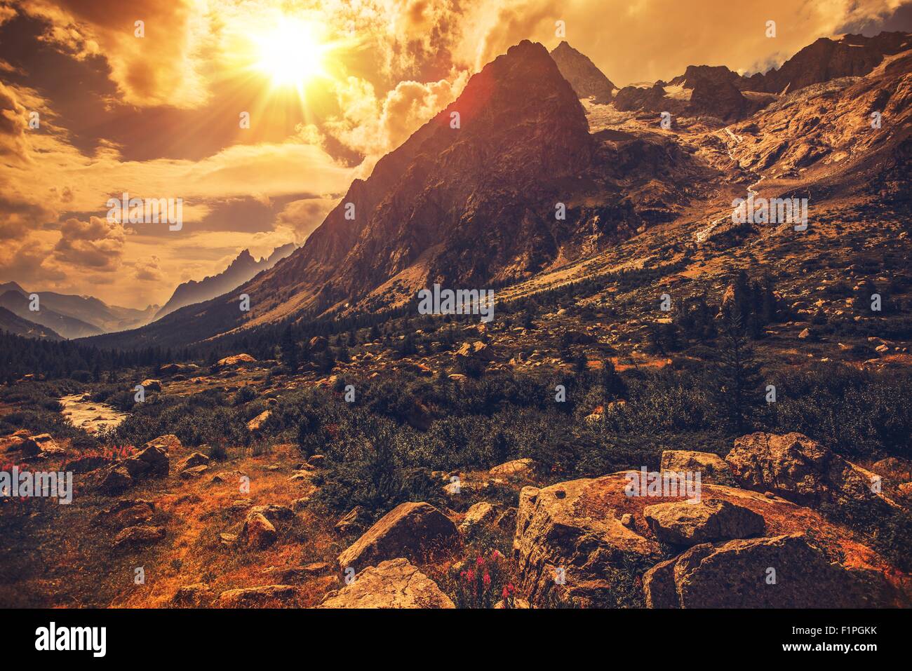 Italian Alps Scenery. Northern Italy Mountain Landscape Stock Photo - Alamy