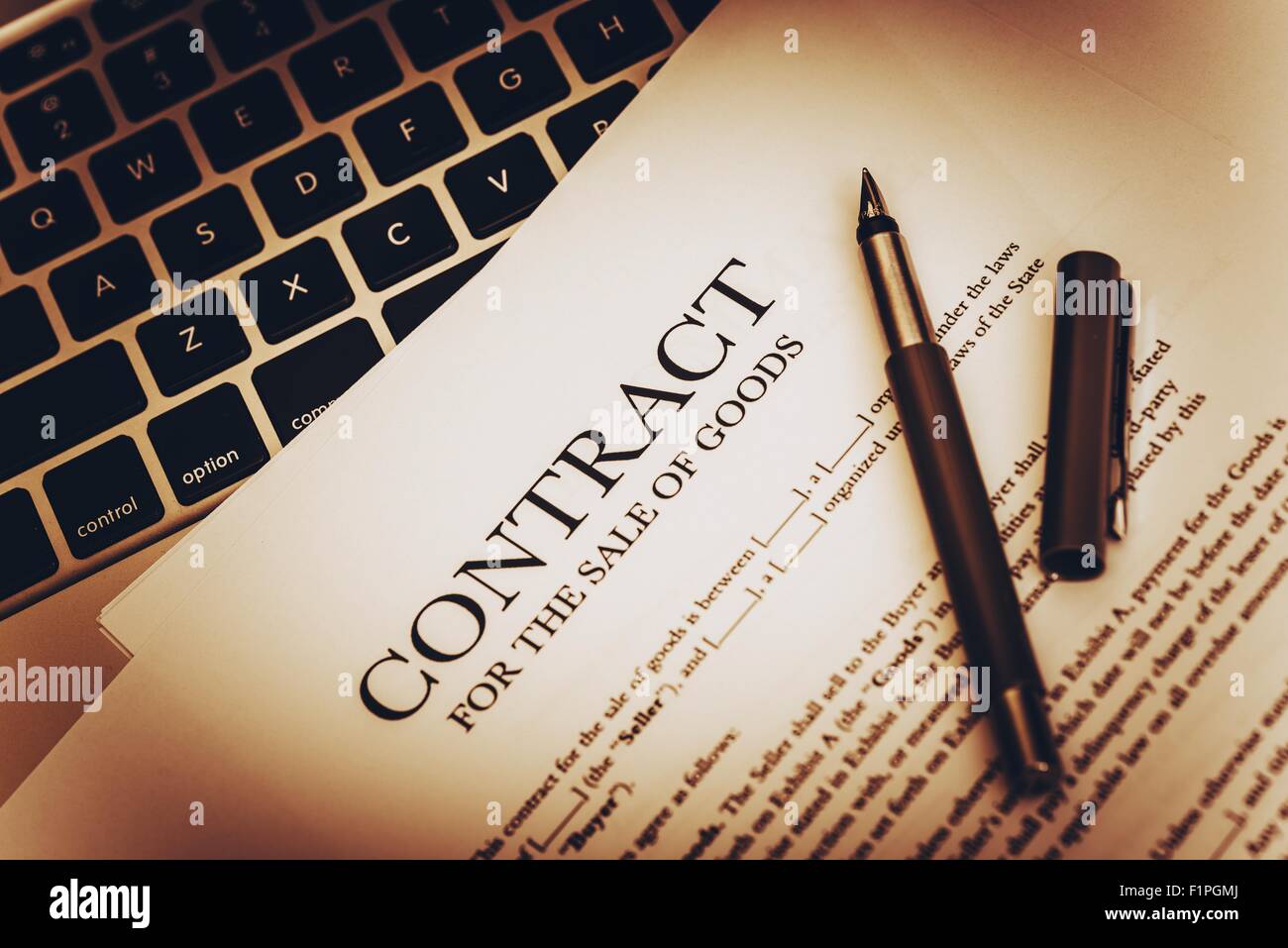 Sale of Goods Documents. Contract of Sale of Goods Closeup Photo Stock ...