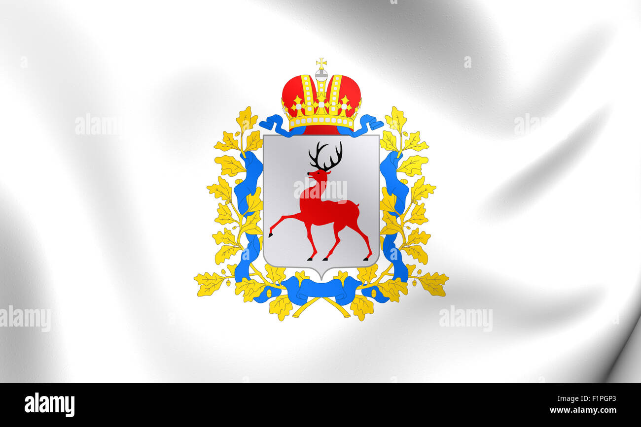 3D Flag of the Nizhny Novgorod Oblast, Russia. Close Up Stock Photo - Alamy