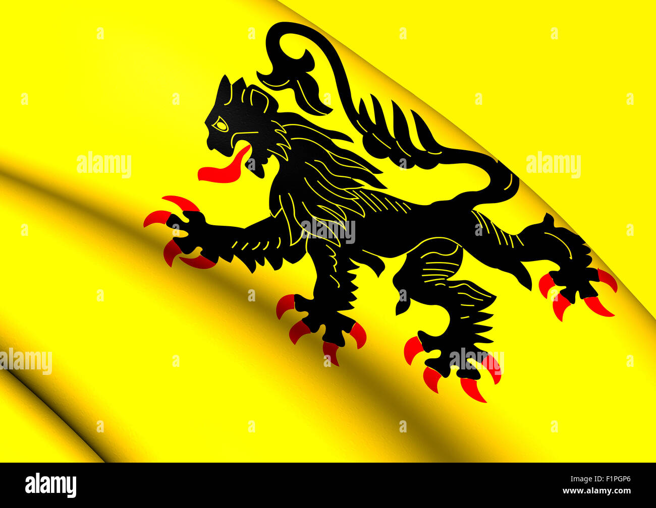 3D Flag of the Nord-Pas de Calais. Close Up Stock Photo - Alamy