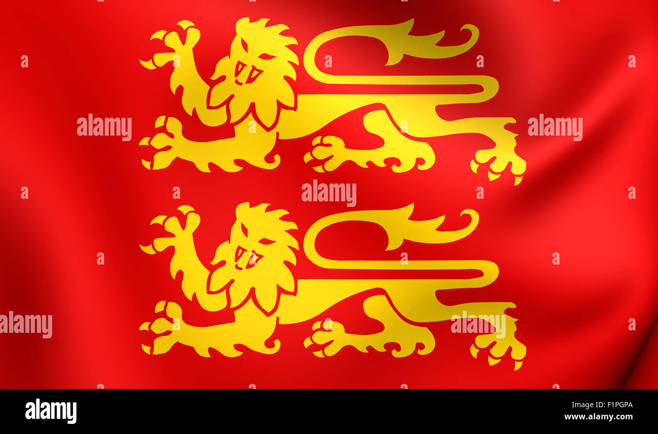 3D Flag of the Normandy, France. Close Up Stock Photo - Alamy