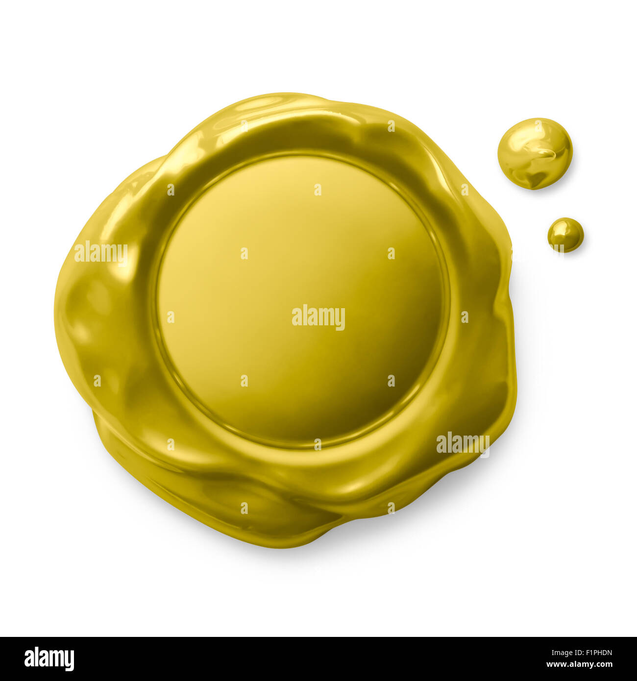 Golden seal isolated on white Stock Photo - Alamy