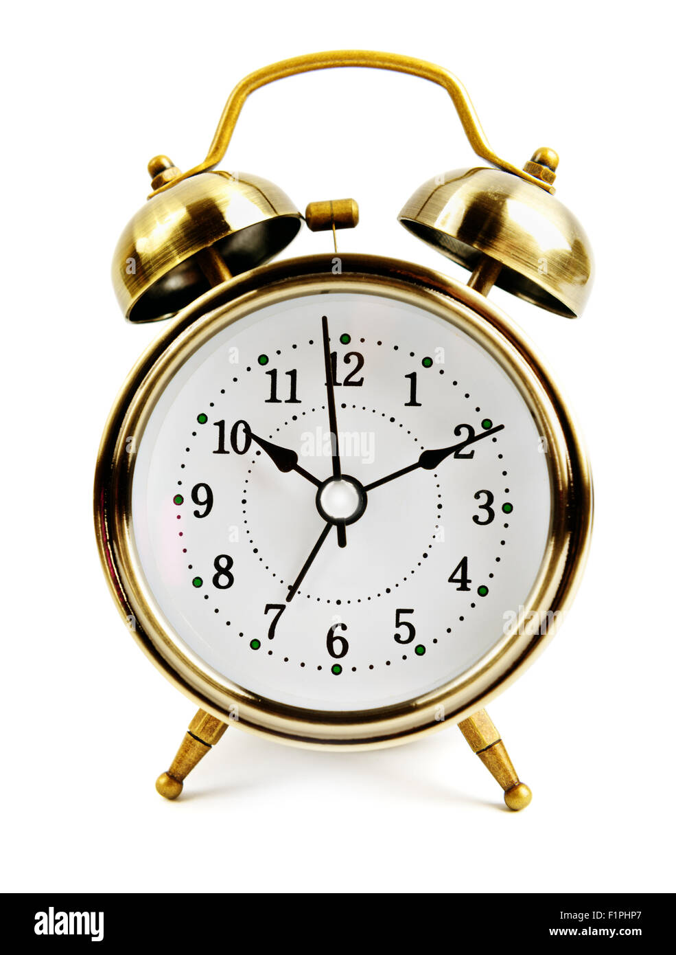 old style alarm clock isolated on white Stock Photo - Alamy