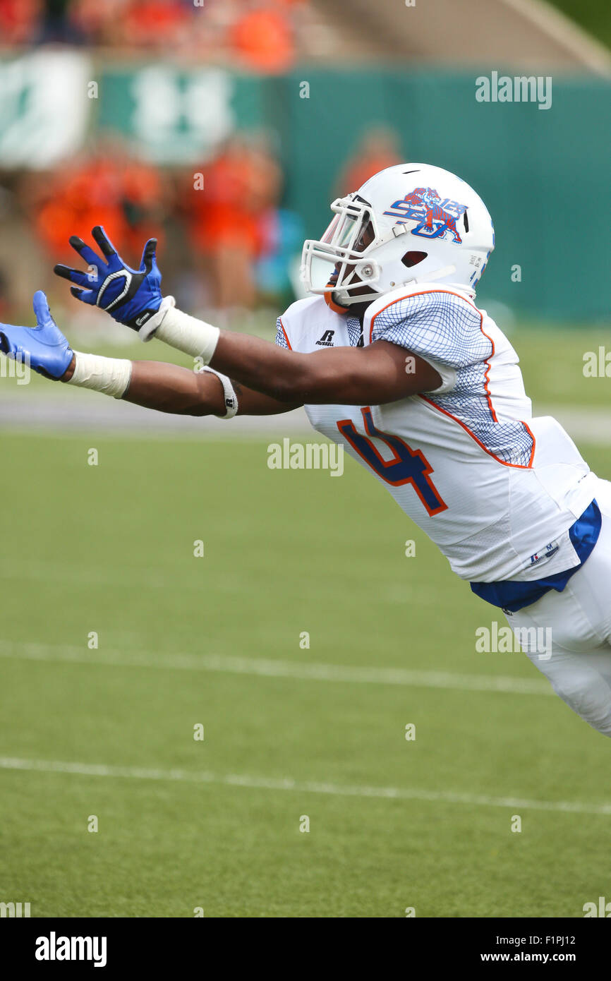 September 5, 2015: Savannah State's Brandon Bailey leaps for an ...