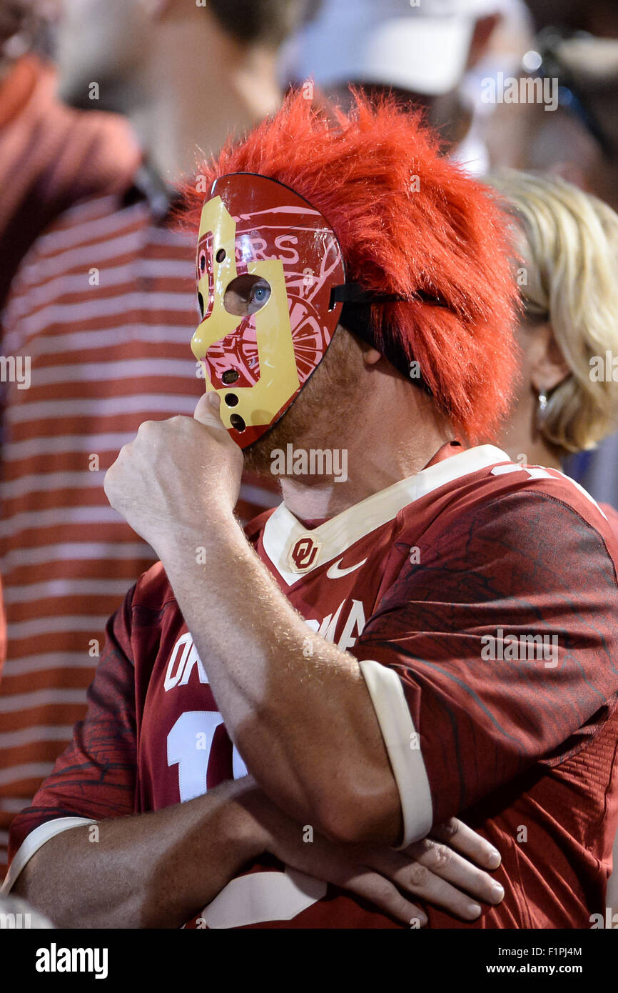 September 5, 2015: A Oklahoma Sooners fan in the second half of the ...