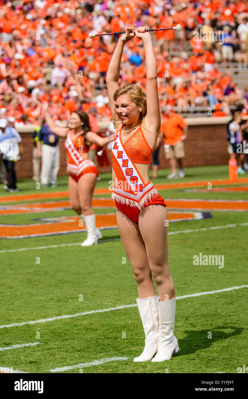 Clemson band member performs prior to kickoff in the NCAA Football game ...