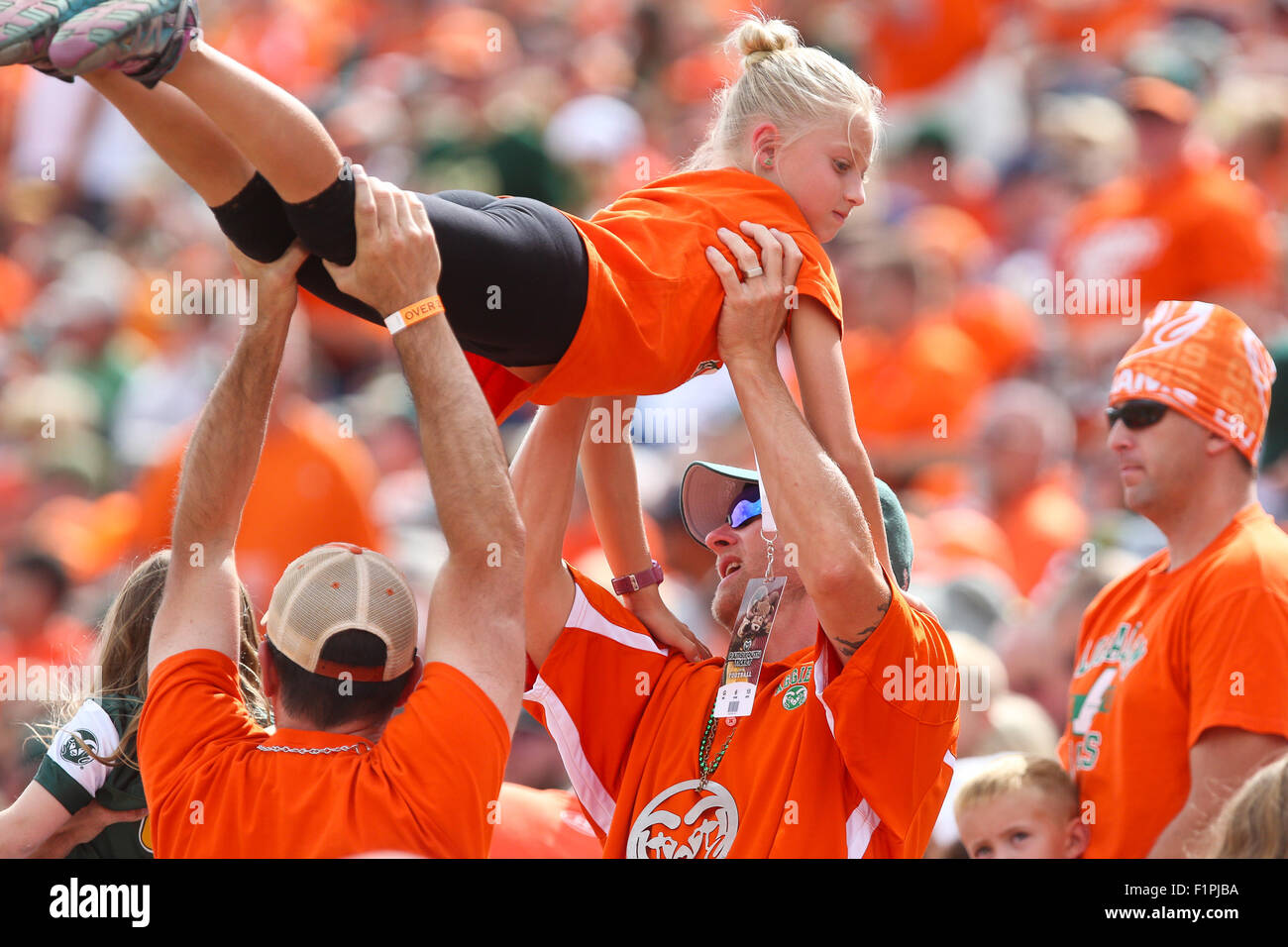 September 5, 2015: Colorado State fans body surf a young girl in the ...