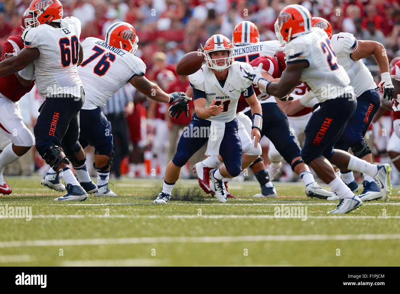 Sep, 2015: UTEP QB Mack Leftwich #11 turns and pitches the ball to ...
