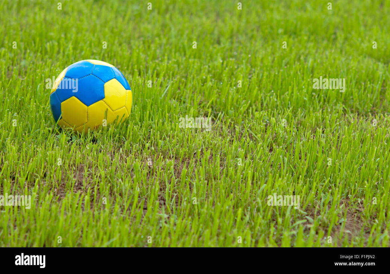 a soccer ball on ground Stock Photo - Alamy