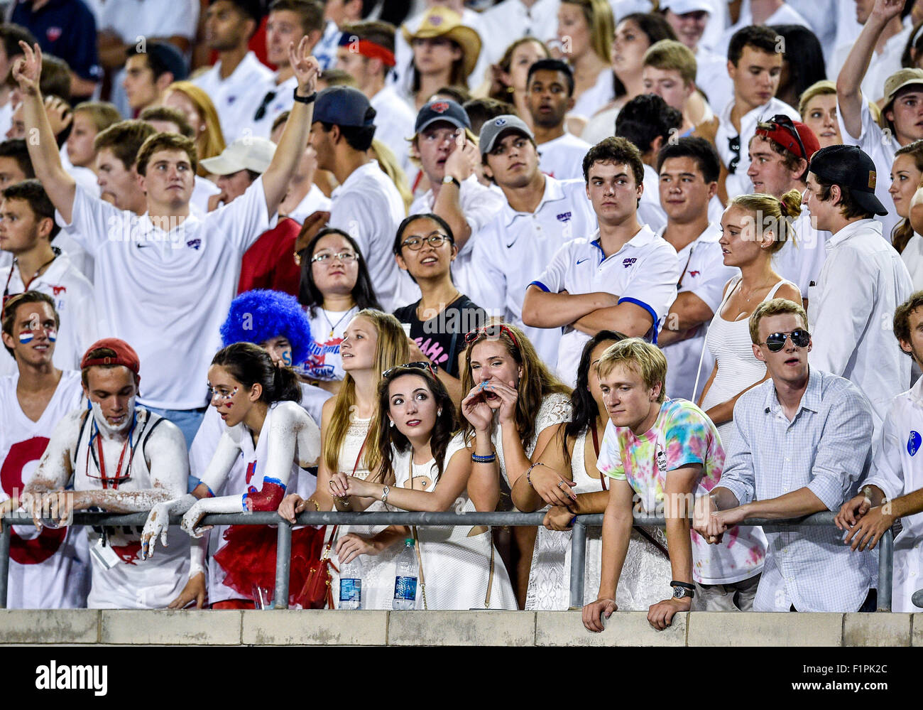 September 4th, 2015:.SMU fans cheer during an NCAA Football game ...