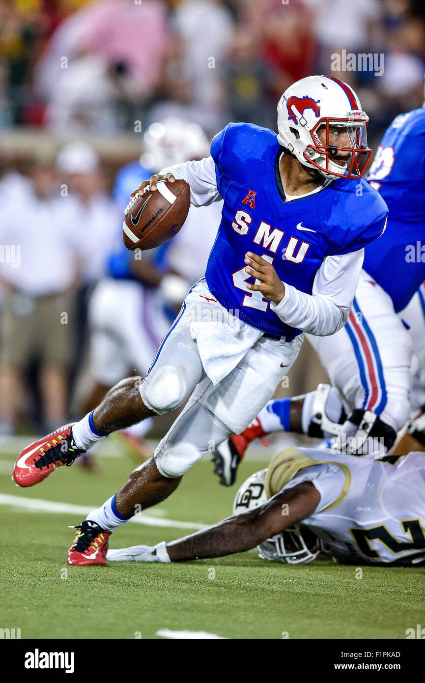 September 4th, 2015:.Southern Methodist Mustangs quarterback Matt Davis ...