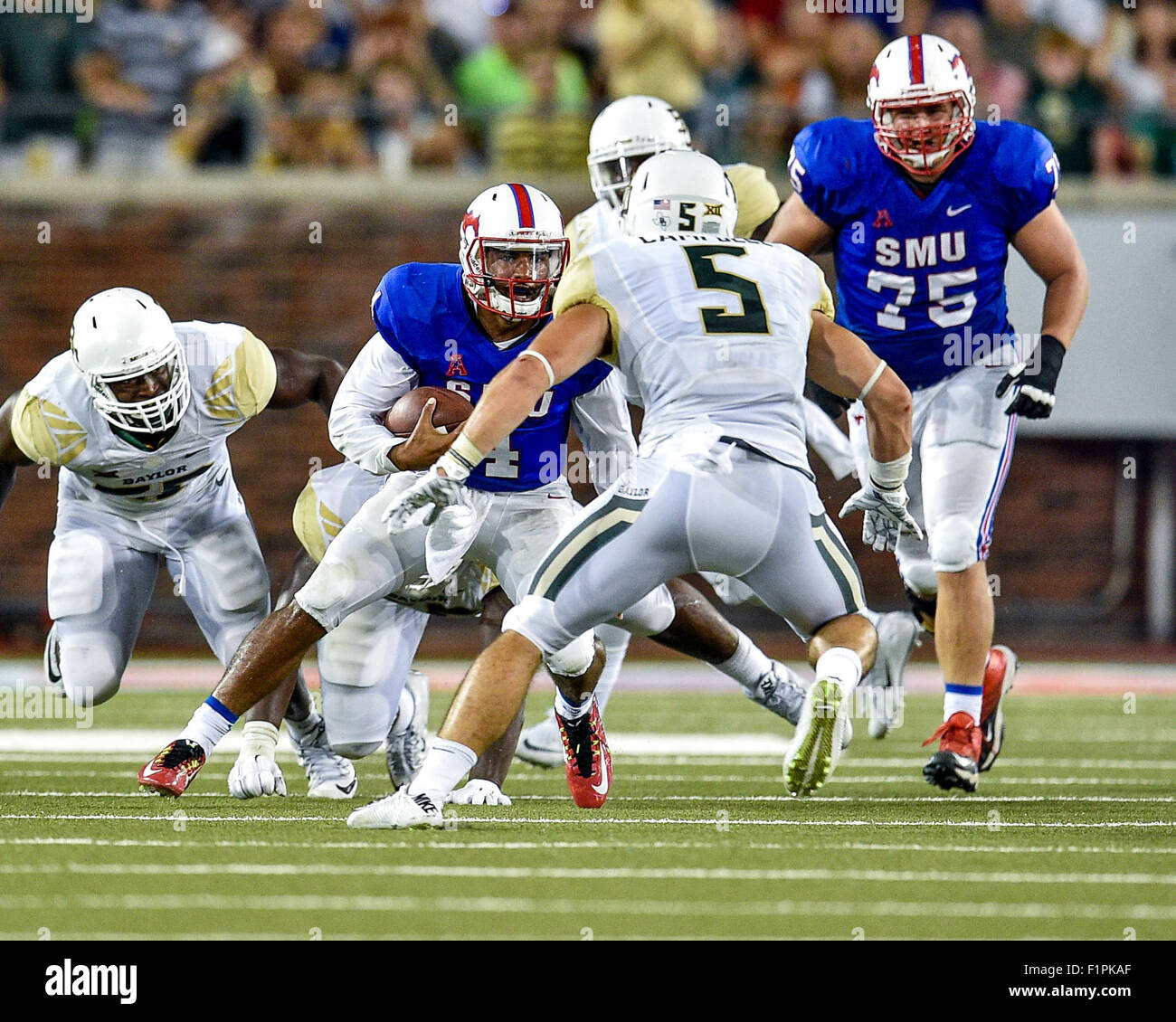 September 4th, 2015:.Southern Methodist Mustangs quarterback Matt Davis ...