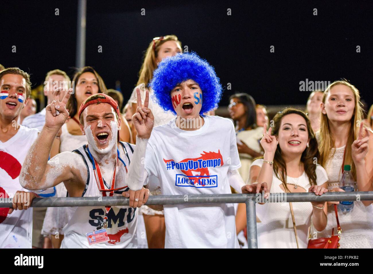 September 4th, 2015:.SMU fans cheer during an NCAA Football game ...
