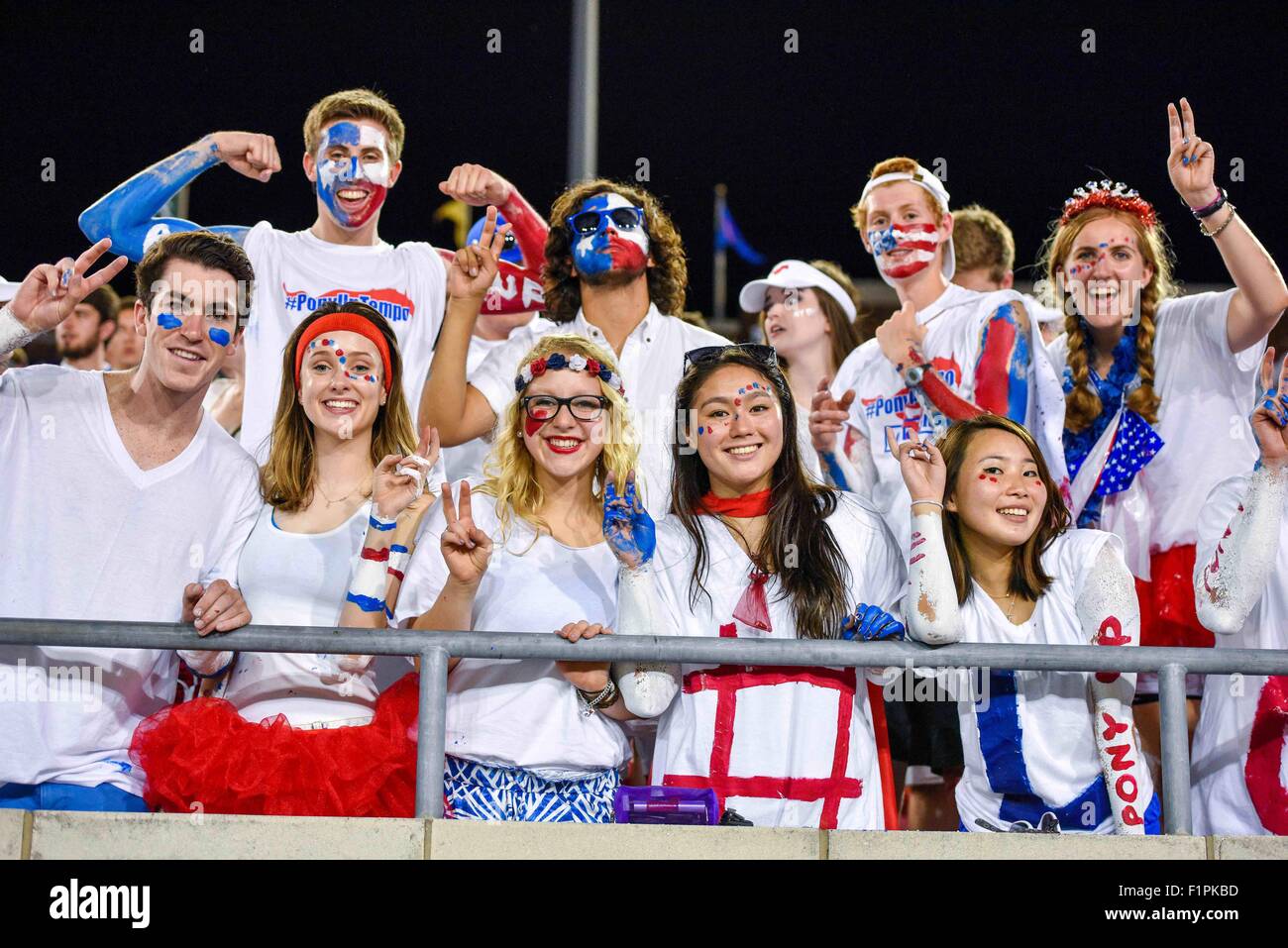 September 4th, 2015:.SMU fans cheer during an NCAA Football game ...