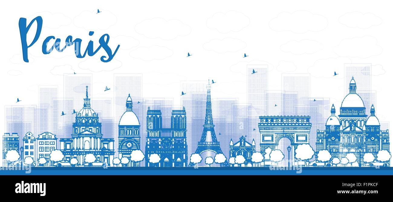 Paris outline hi-res stock photography and images - Alamy