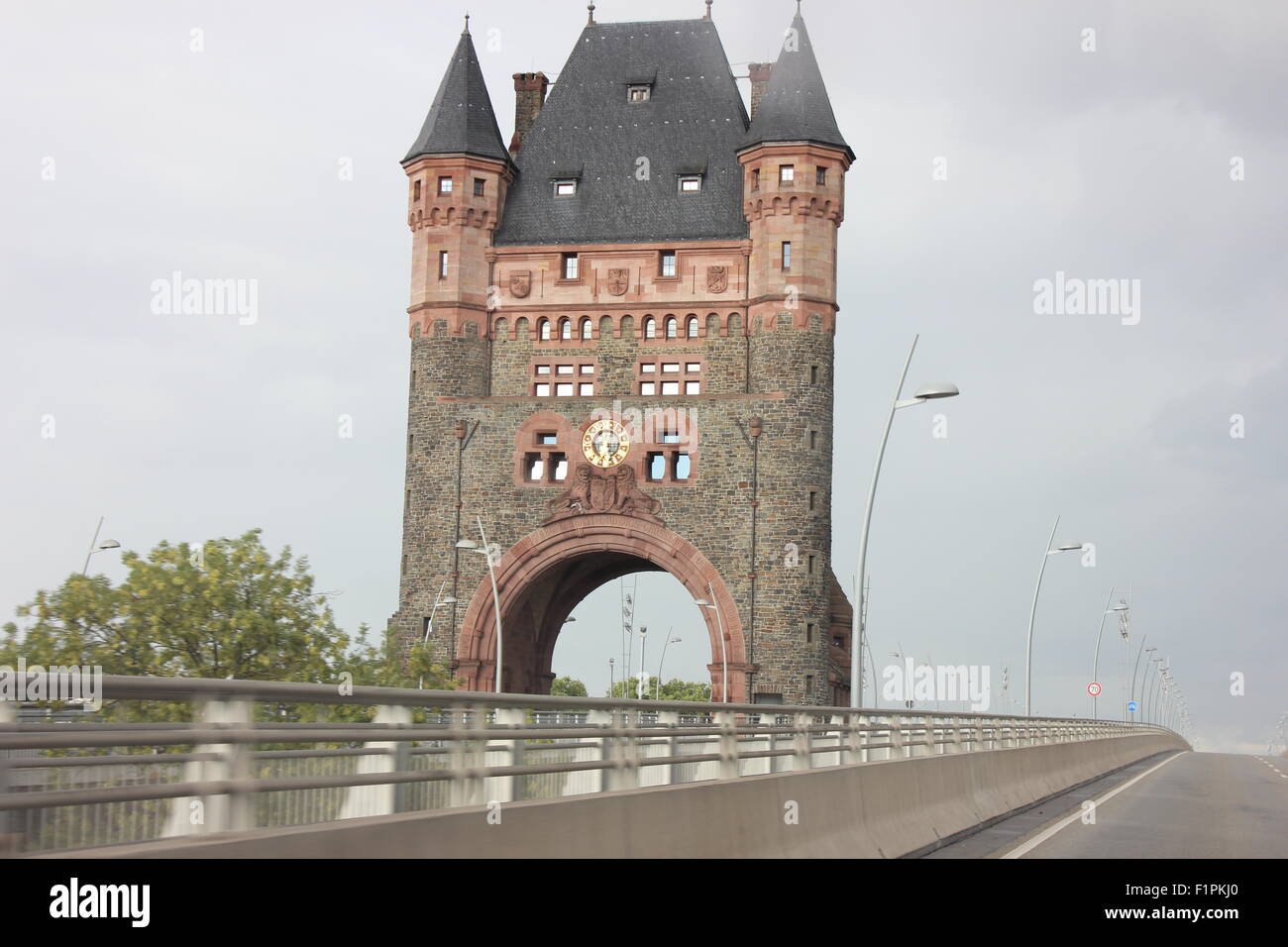 Bridge tower in Worms, Germany Stock Photo - Alamy
