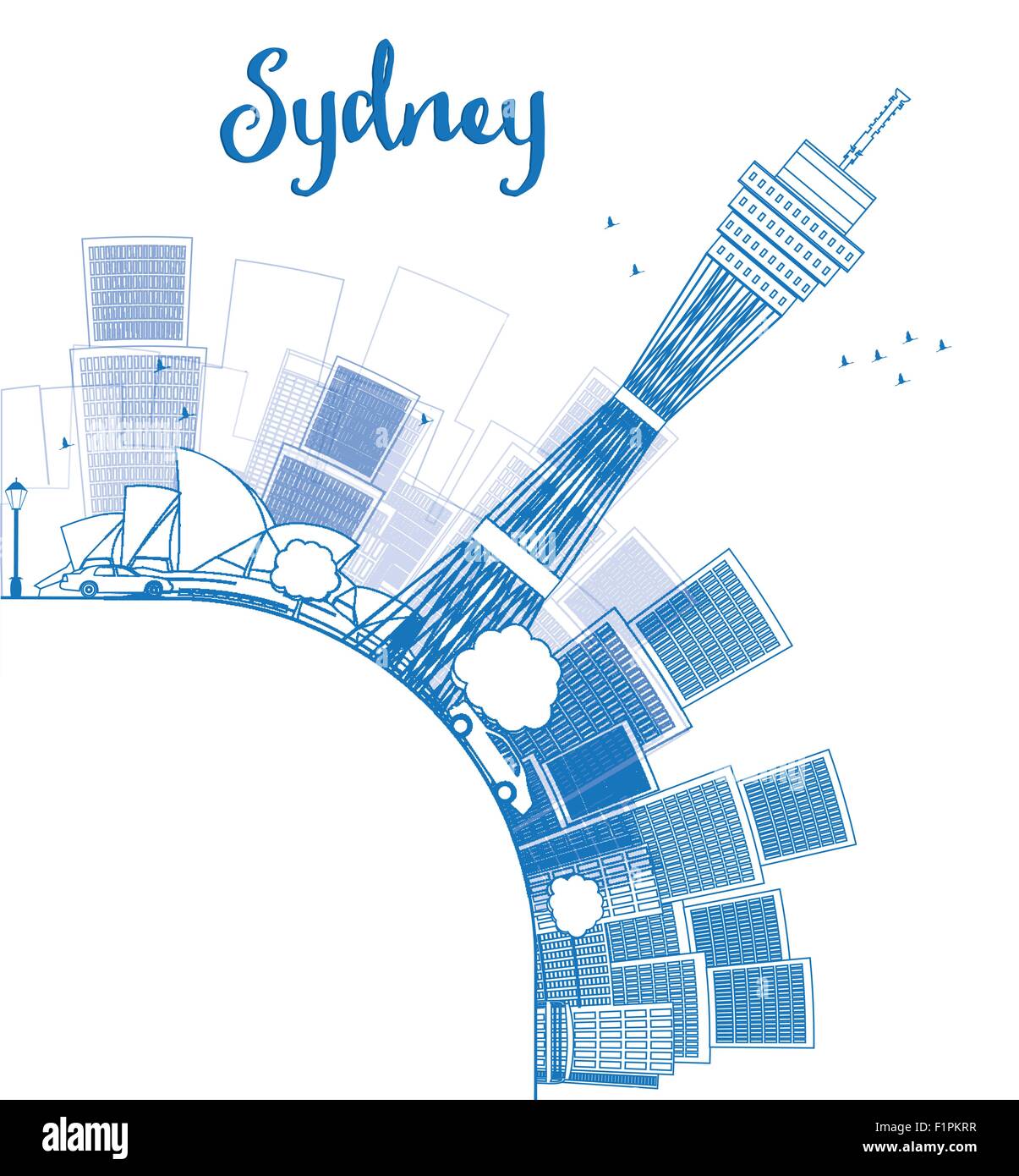Sydney skyline outline Stock Vector Images - Alamy
