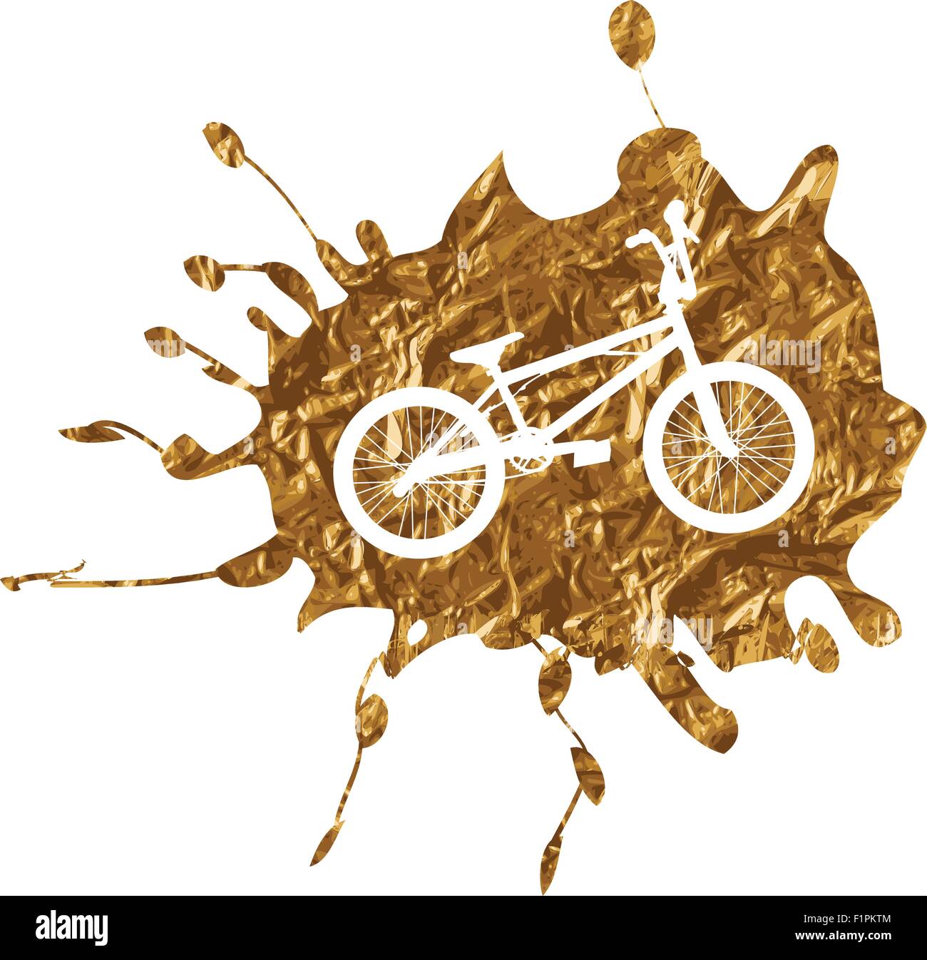 BMX Bike on Golden Splash Background Vector Illustration Stock Vector ...