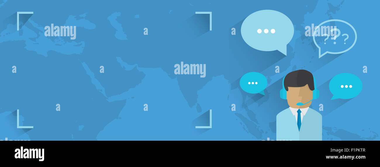 Male call center avatar. Man wearing headsets with colorful speech ...