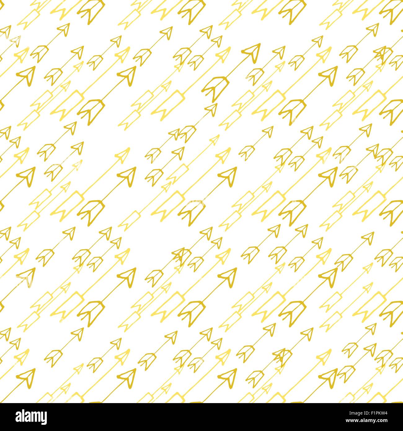Hand-drawn yellow arrows on white background. Seamless Vector ...