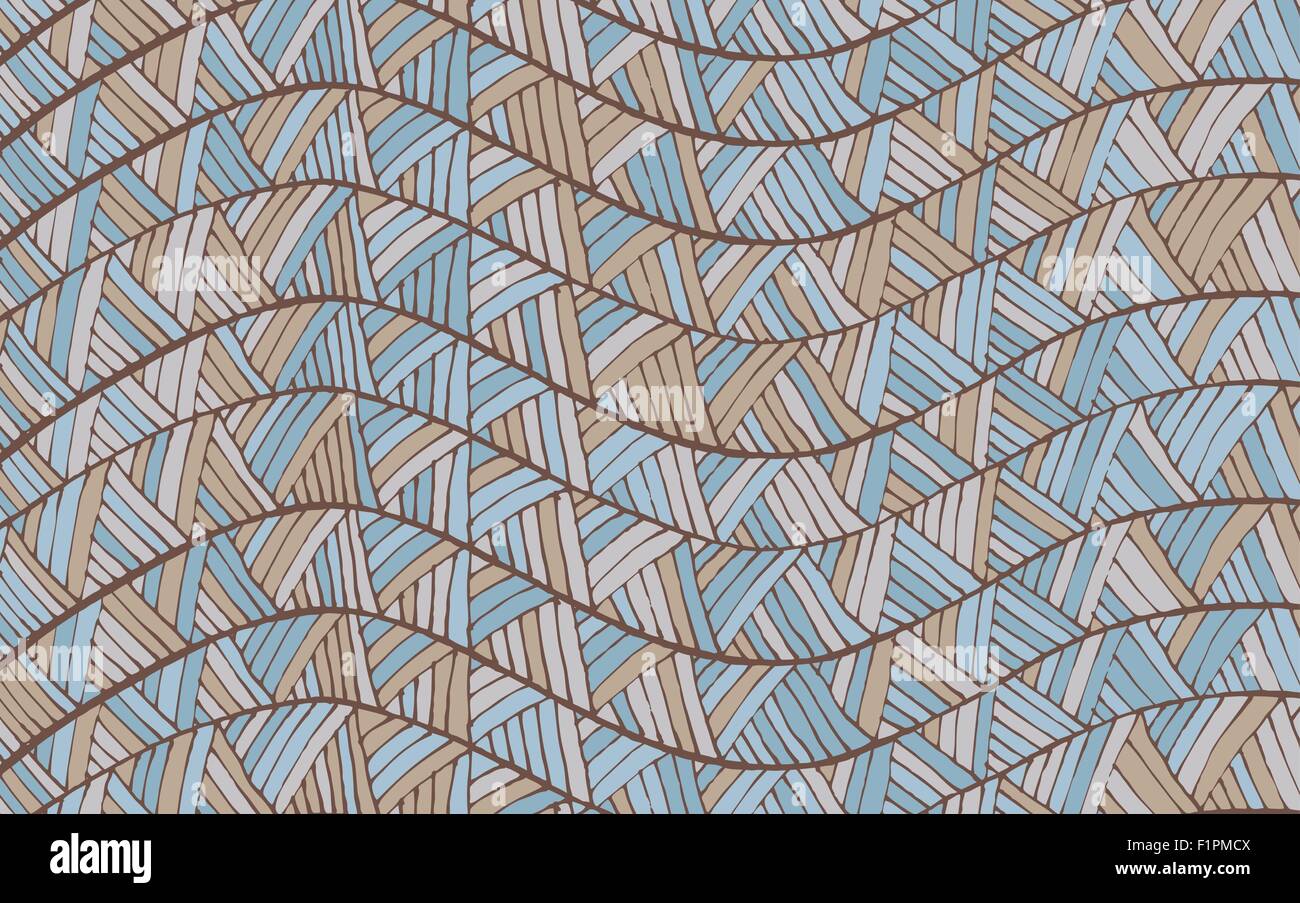 Vintage Wave Line and Triangle Hand-drawn Abstract Colorful Vector ...