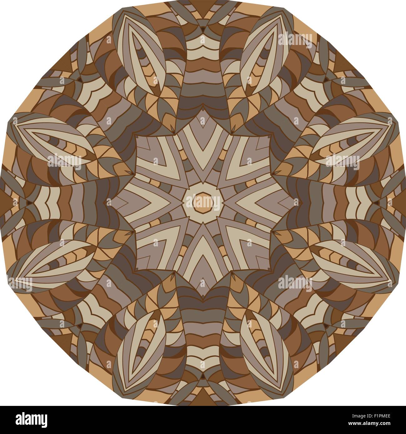 New abstract image with kaleidoscope in brown colors Vector ...