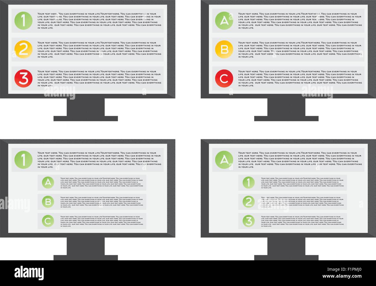 Monitor with list Vector illustration on white background Stock Vector ...