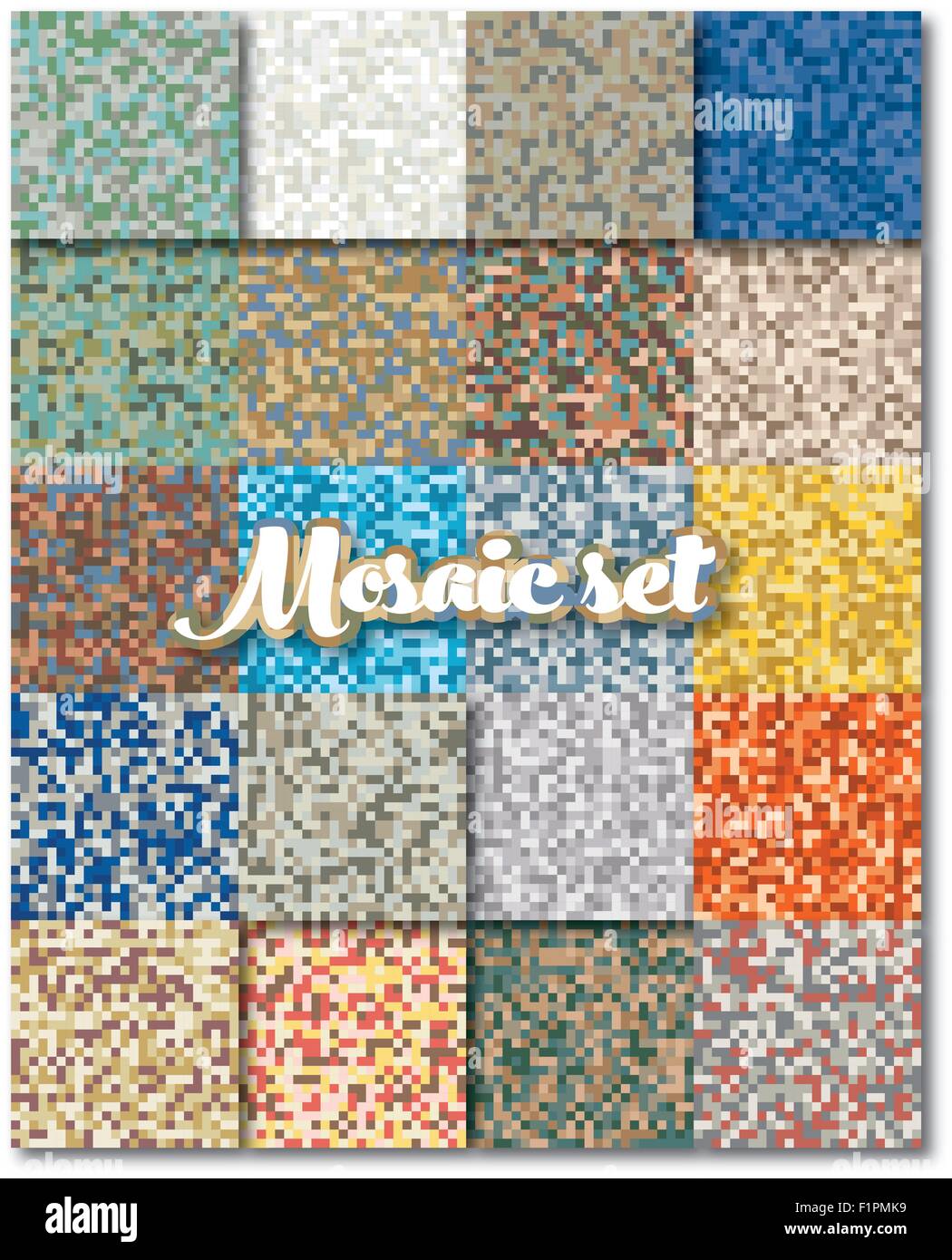 Set of abstract colorful mosaic backgrounds Vector illustration Stock ...