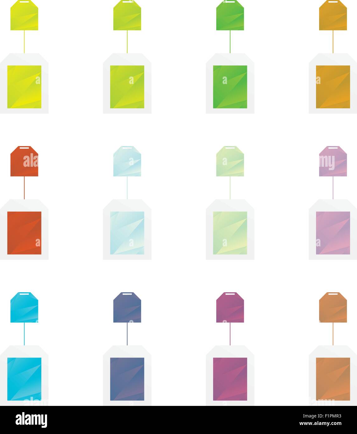 colored teabag set on white background Vector illustration Stock Vector ...