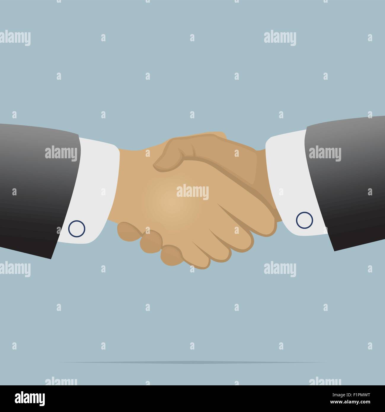 Handshake on light blue background vector illustration for business and ...